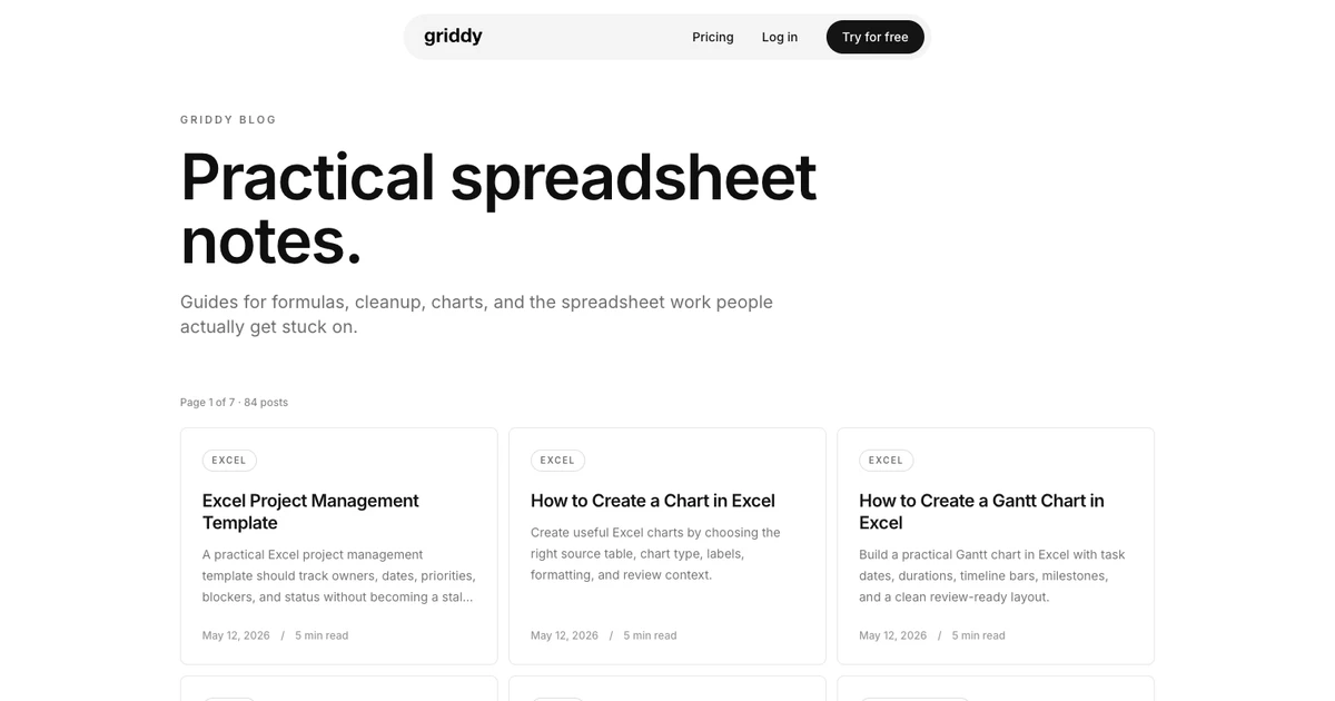 Griddy Blog — Excel & Google Sheets Tutorials